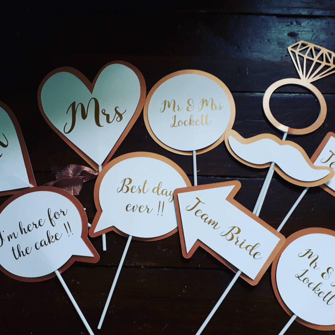 10 Personalised Wedding Themed Photo Props Wedding Fun - Etsy UK