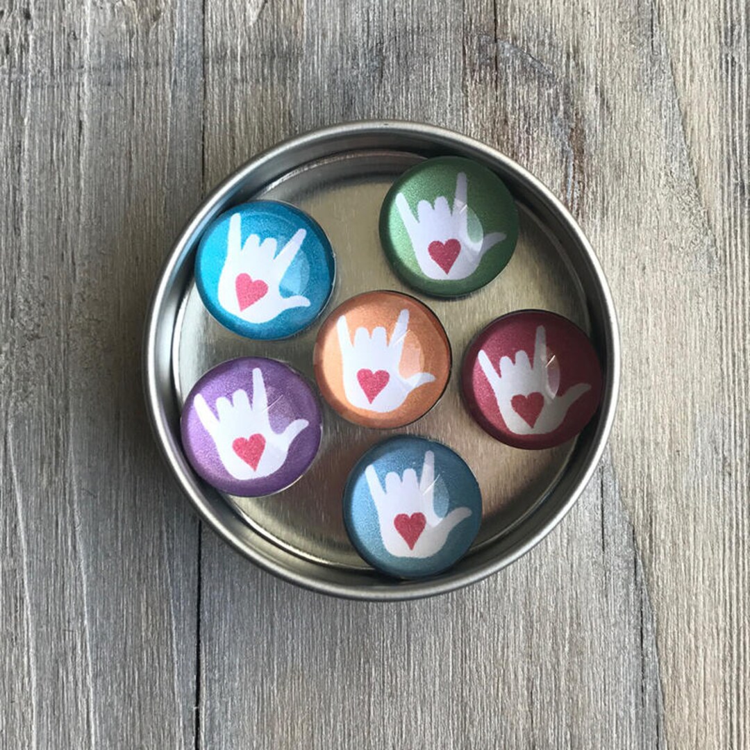 ASL Sign Language Fridge Magnets | I Love You | Set of Six | Activity ...