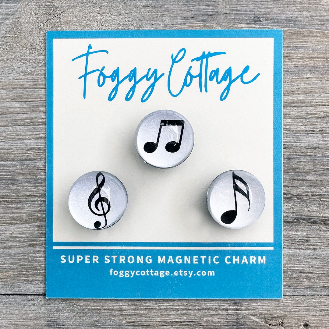 Music Note Fridge Magnets Set of 3 – Handmade Neodymium Magnets, Music ...