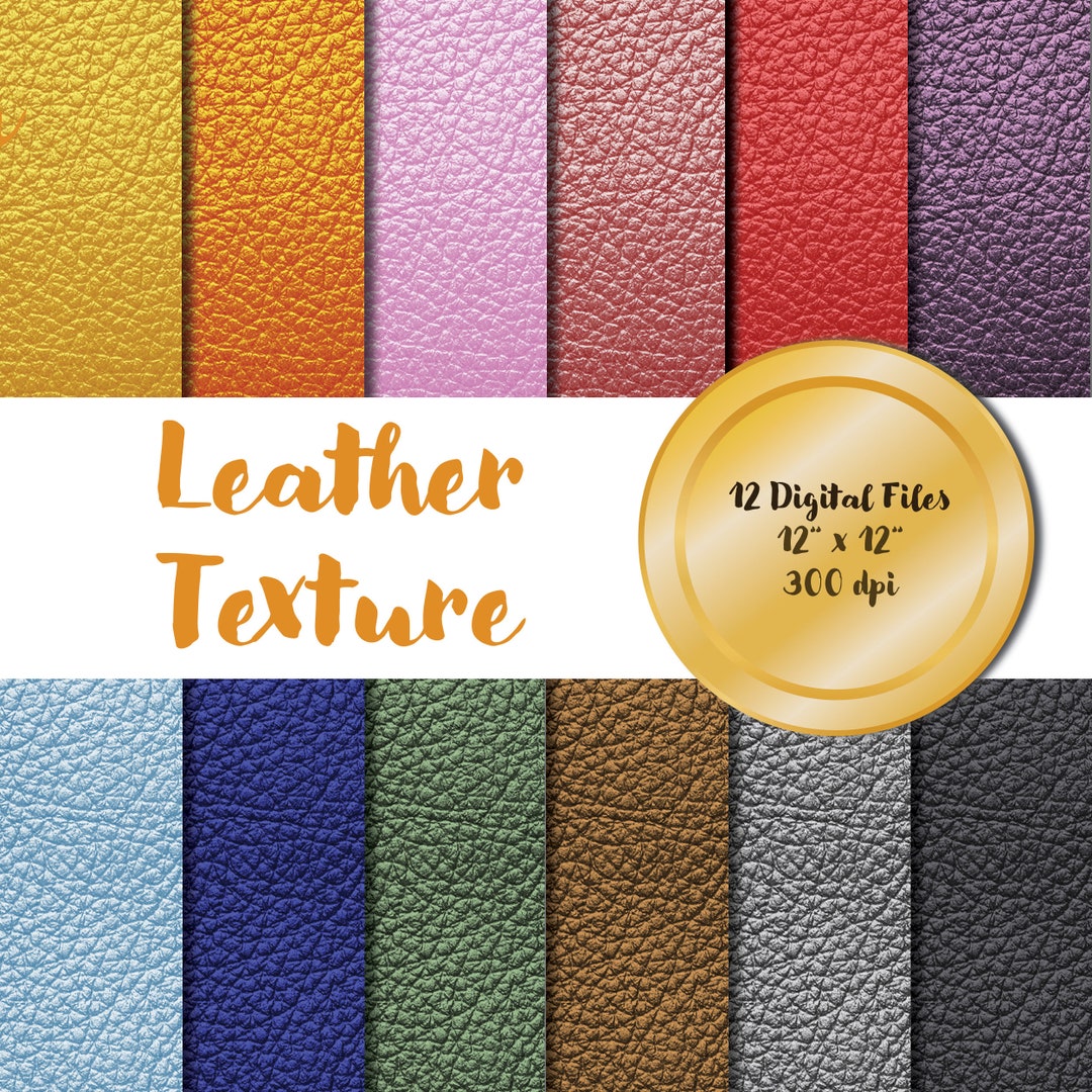 Leather Texture Digital Papers - Colorful Leather Textures - 12 Colors ...