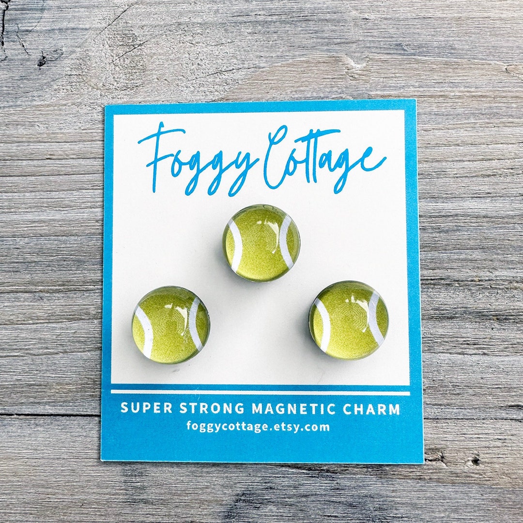 Tennis Ball Fridge Magnets Set of 3 – Resin Neodymium Magnets, Tennis ...