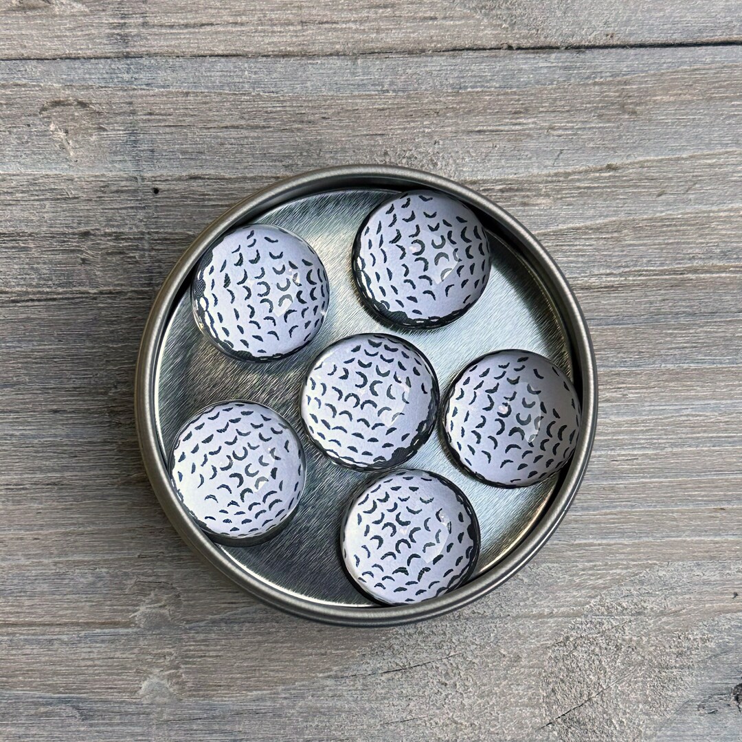 Golf Ball Fridge Magnets Set of 6 – Handmade Neodymium Magnets, Golfer ...