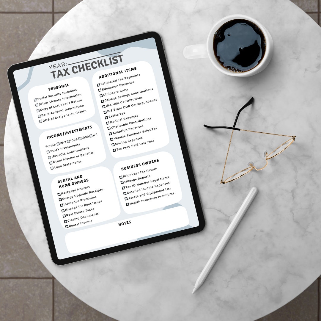 Tax Prep Checklist | Tax Tracker | Simple Tax | Income Tax Checklist ...