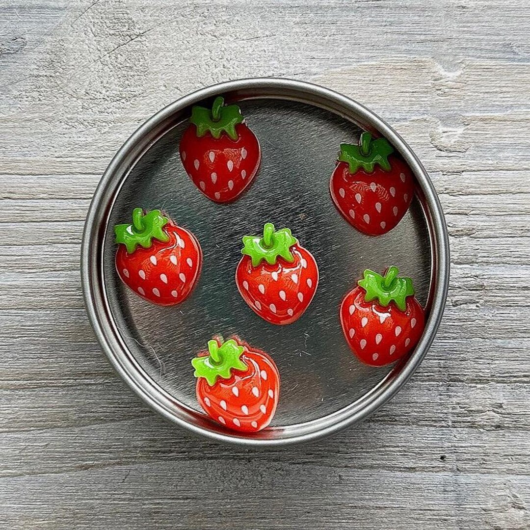 Strawberry Fridge Magnets: Resin Neodymium Magnets, Set of 6 - Etsy