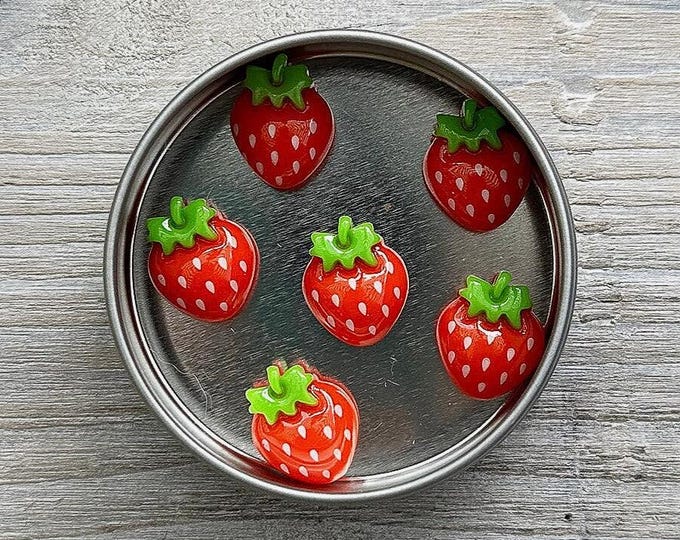 Mini Clay Magnet Set - Strawberry - Handmade - Polymer Clay - Fridge ...