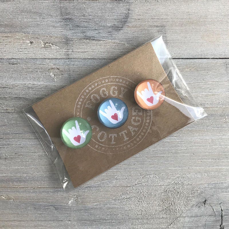 ASL Sign Language Fridge Magnets I Love You Set of Three - Etsy