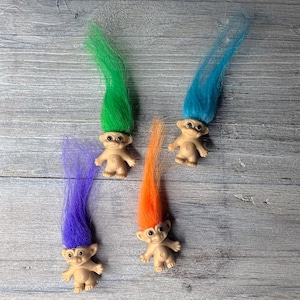4 Miniature Vintage Troll Doll Magnets, 90s Nostalgia Gift, Retro Toy ...