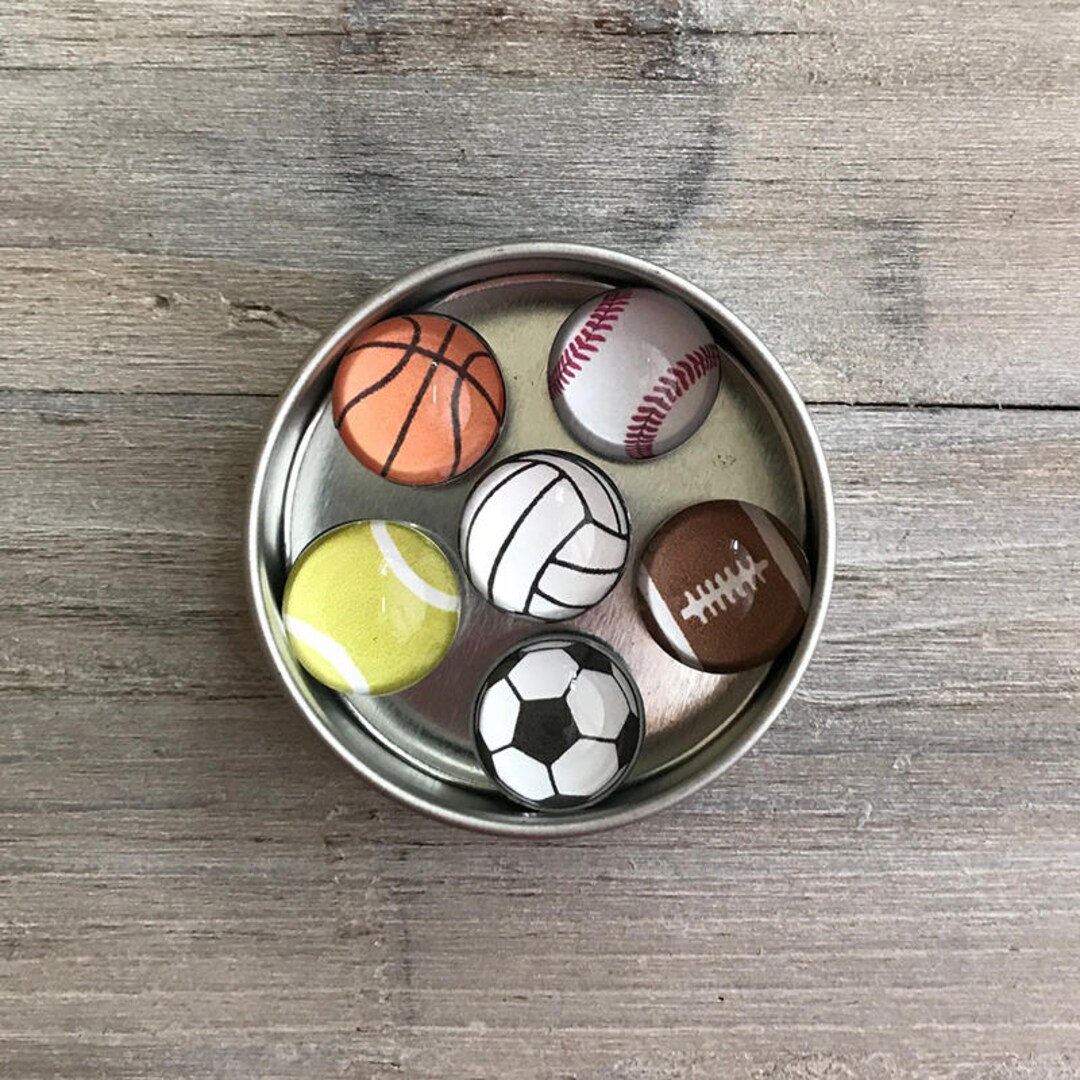 Sports Fridge Magnets Set of 6 – Handmade Assorted Kitchen Magnets ...