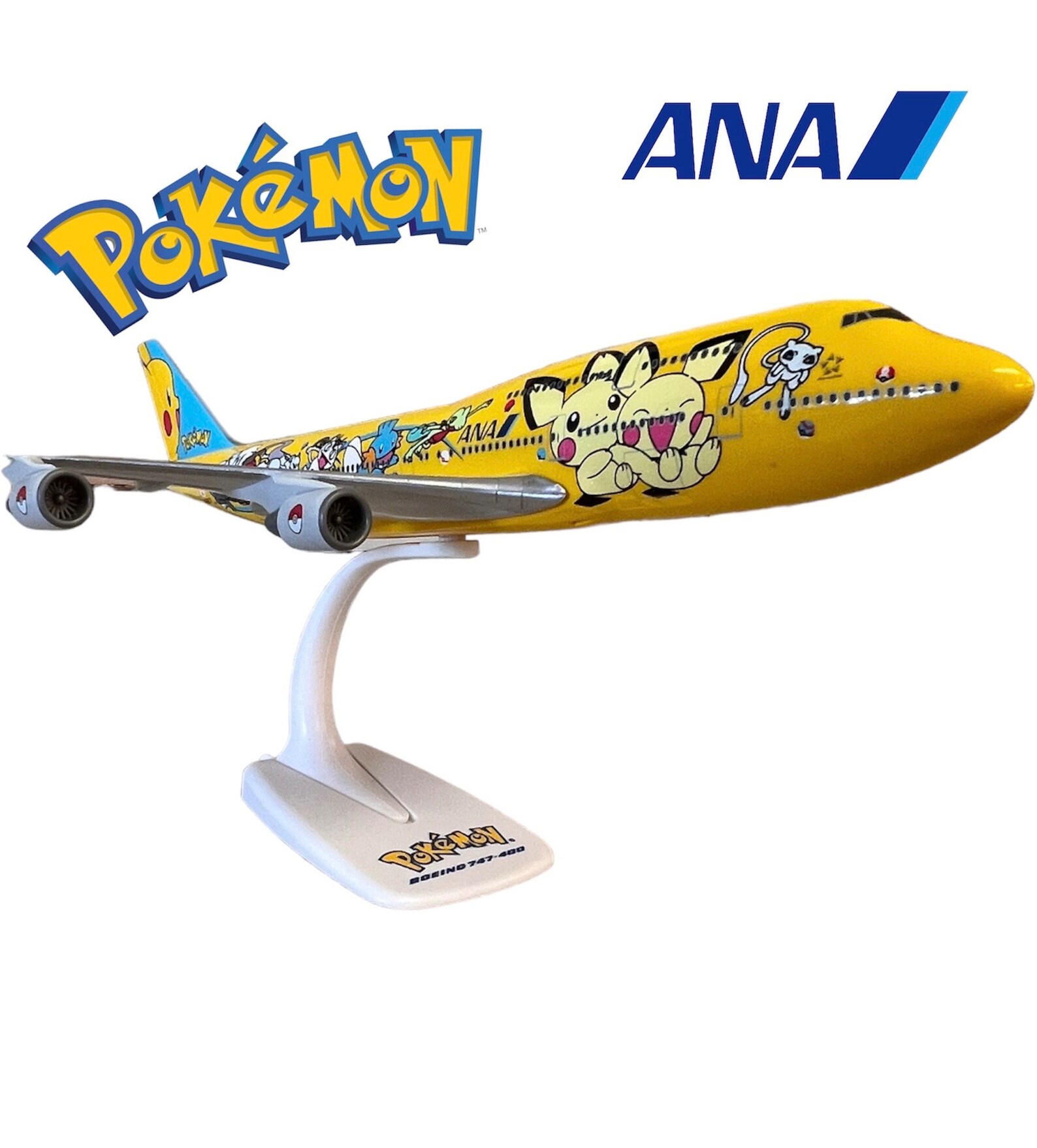 POKEMON Boeing 747 Nippon Airlines Snap Fit Aircraft Model 1/250 Scale ...