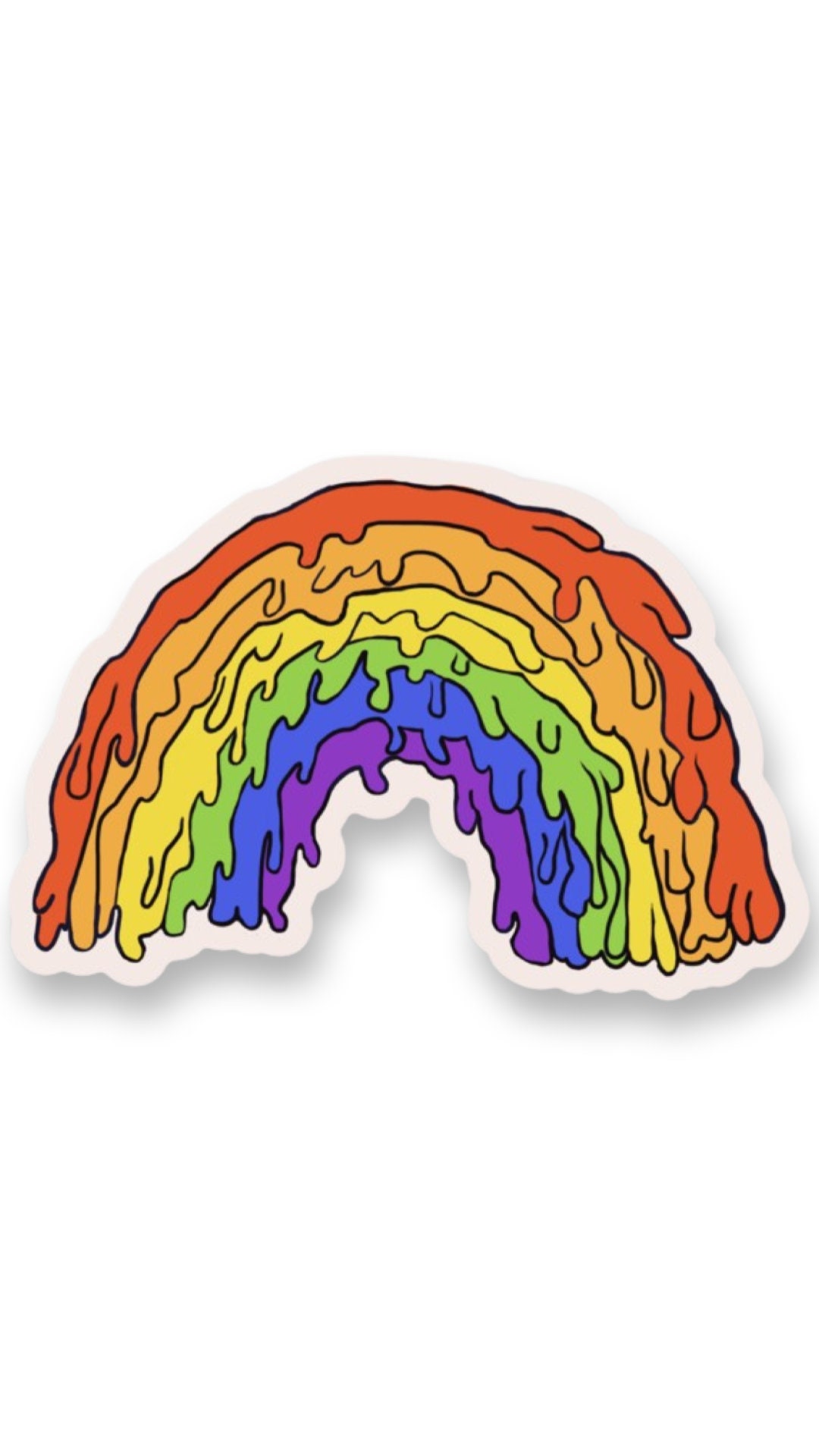 Drippy Rainbow Sticker - Etsy
