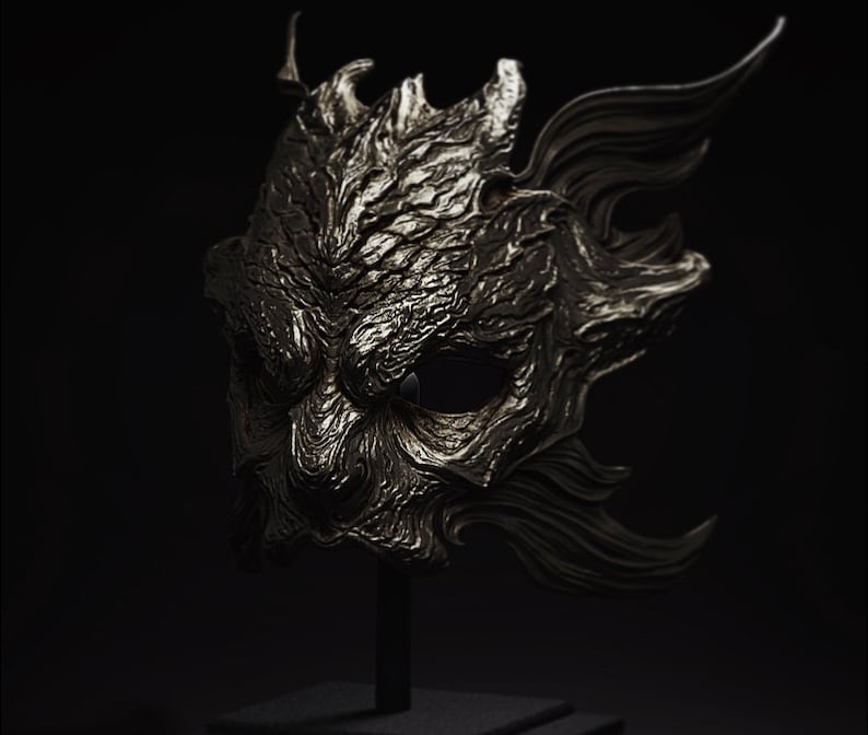 Asanak Fish Dragon 1/2 Scale Mask With a Base Faux Metal Finish - Etsy