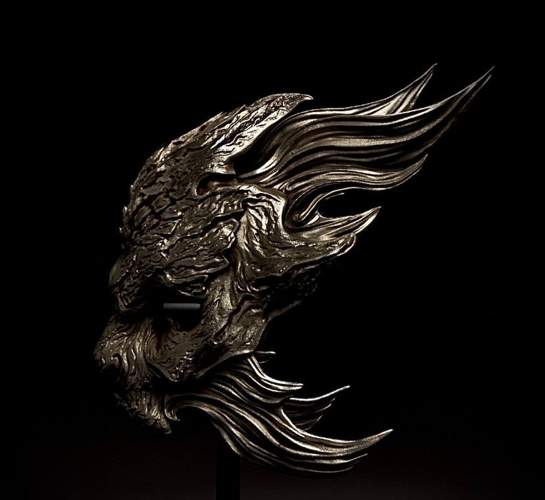 Asanak Fish Dragon 1/2 Scale Mask With a Base Faux Metal Finish - Etsy