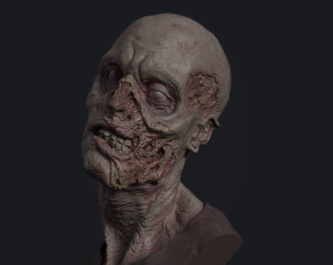 Zombie Bust STL File for 3D Printing - Etsy