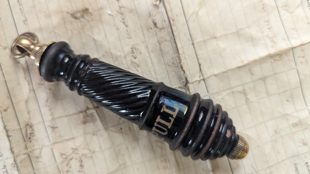 Very Rare Antique Black Ceramic High Level Toilet Cistern Tank Pull ...
