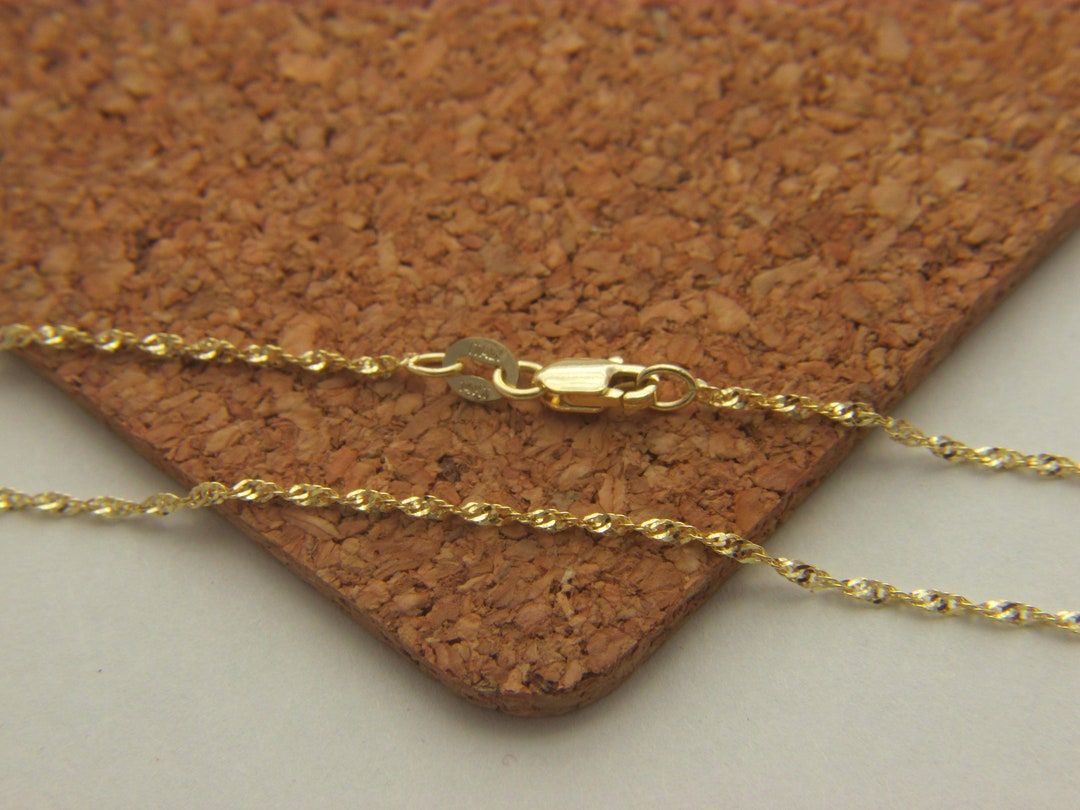 14k Real Yellow Gold Twisted Rope Necklace/chain - Etsy