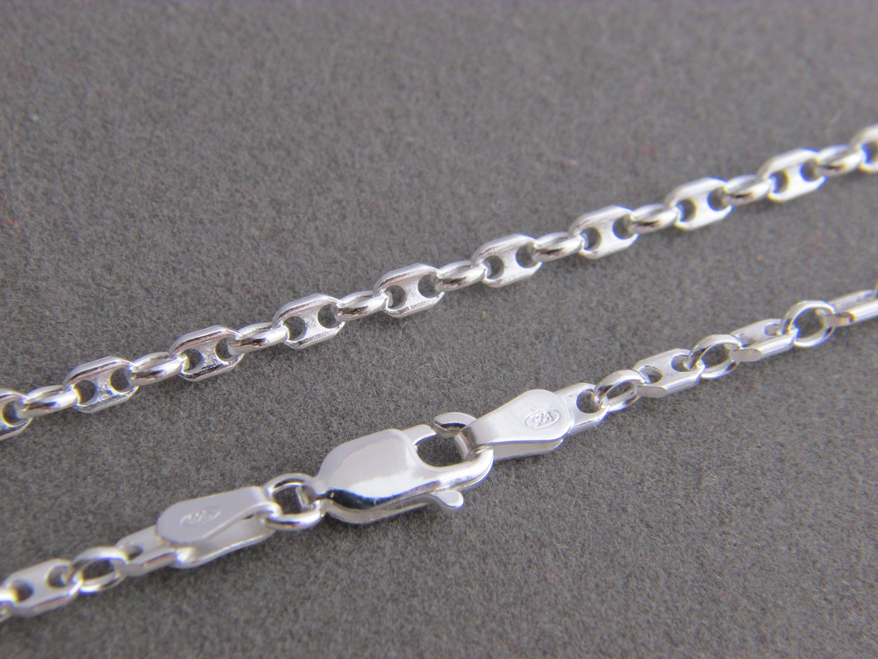 18inch 2.5mm Puffed Marina Chain Sterling Silver - Etsy