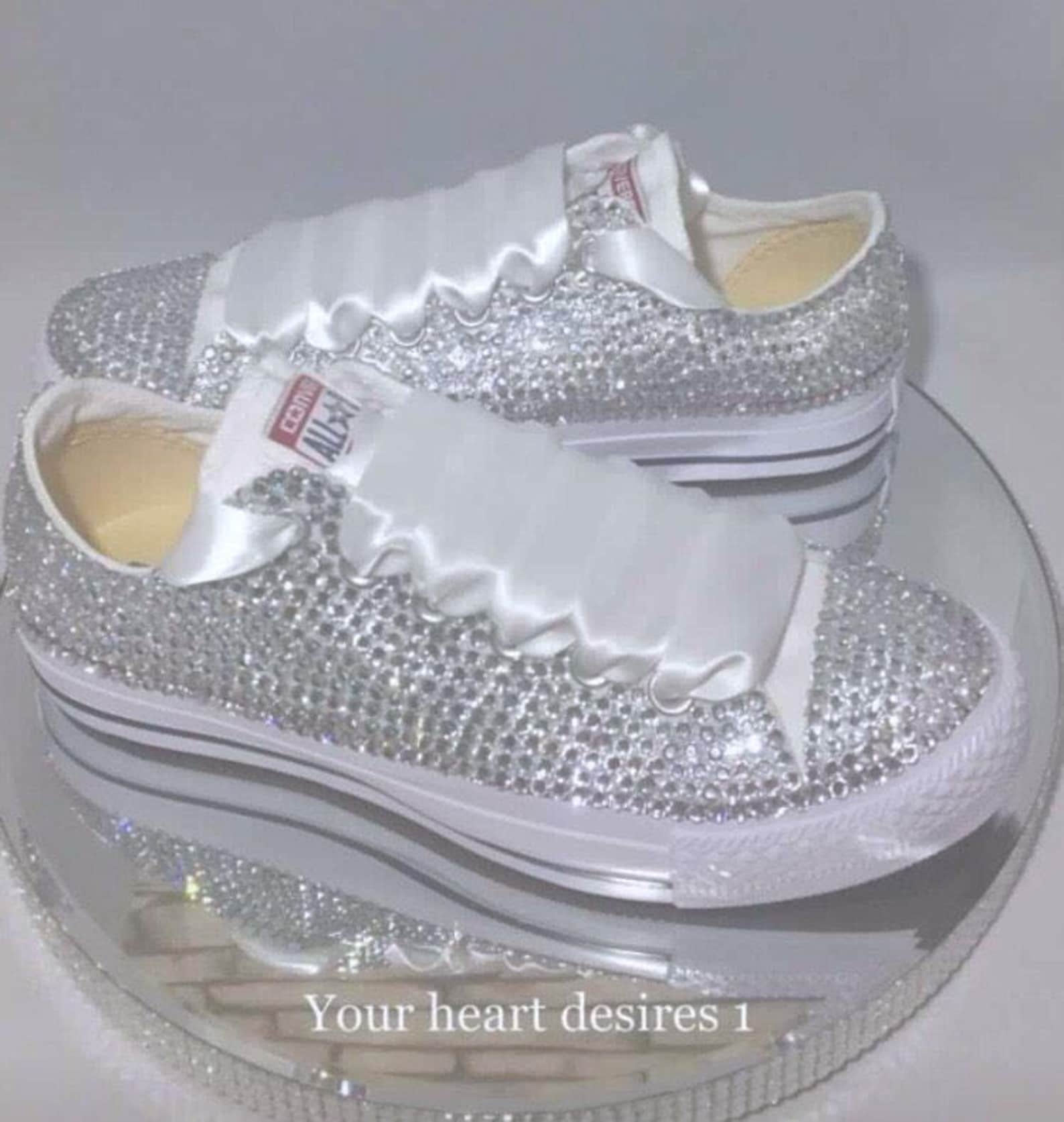Wedding Converse Pumps Swarovski Crystal Custom Bridal Pumps - Etsy UK