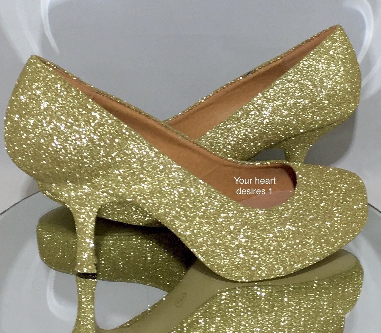 In Gold Glitter Pumps