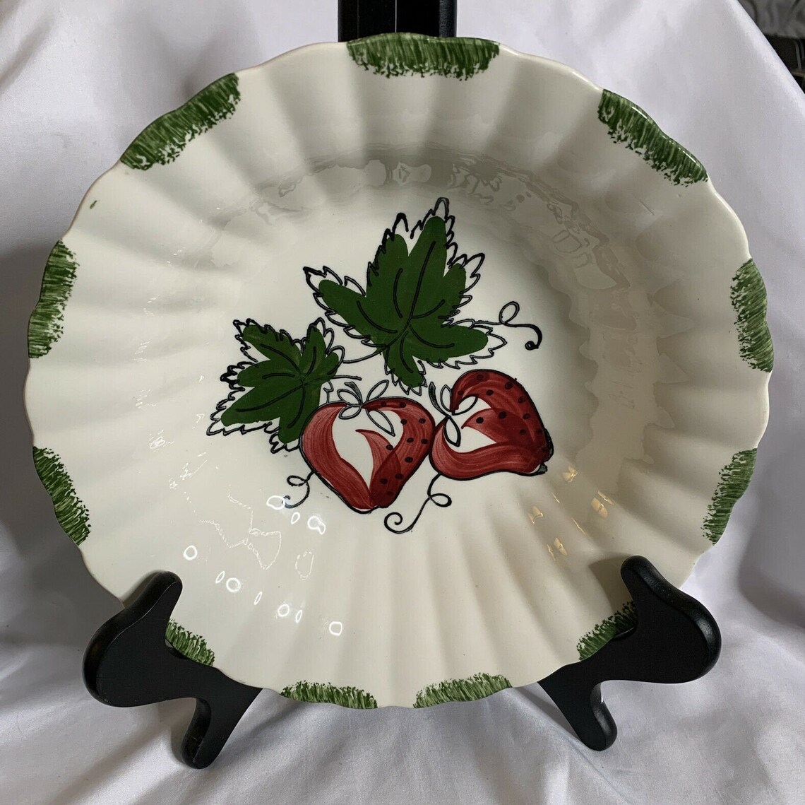 Blue Ridge Southern Pottery Large Serving Bowl Strawberry Patten Hand ...