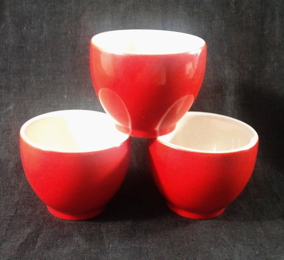 3 Universal Cambridge Ovenproof Red Custard Cups. 1940's. - Etsy