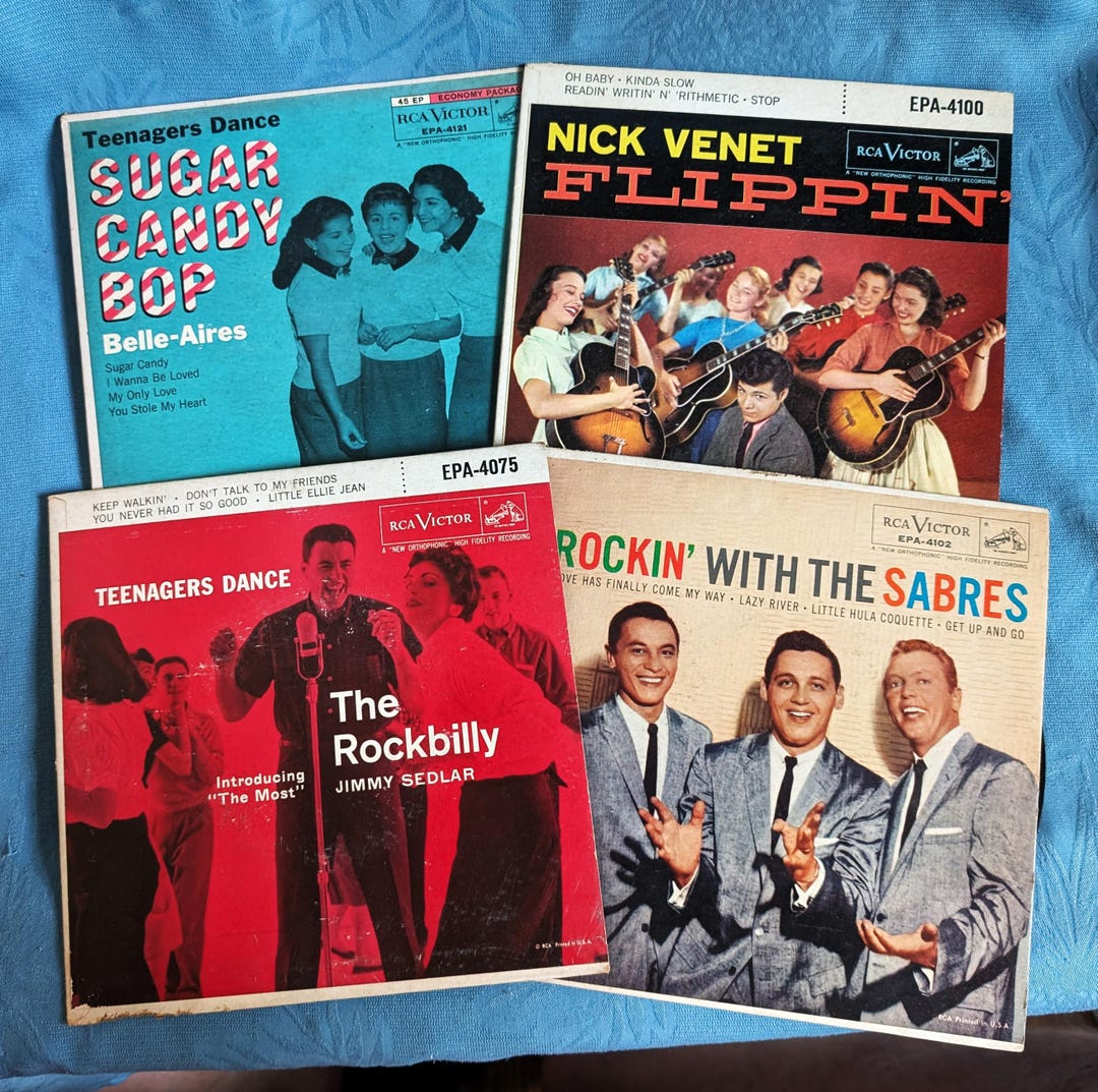 Four 1950's Rockin'/pop Vinyl 45's. 4 Songs Each Record. Nick Venet ...