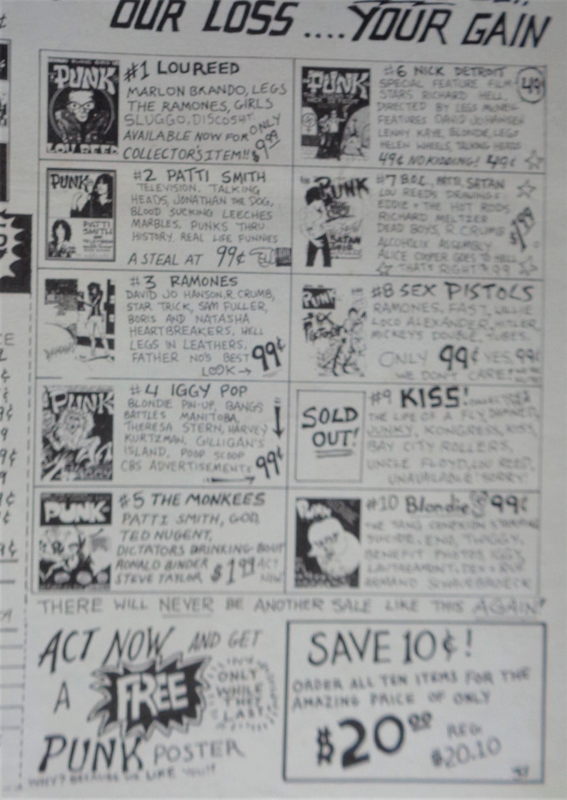 Punk Magazine/Newspaper Vol.1 No.11 Oct/Nov 1977 | Etsy