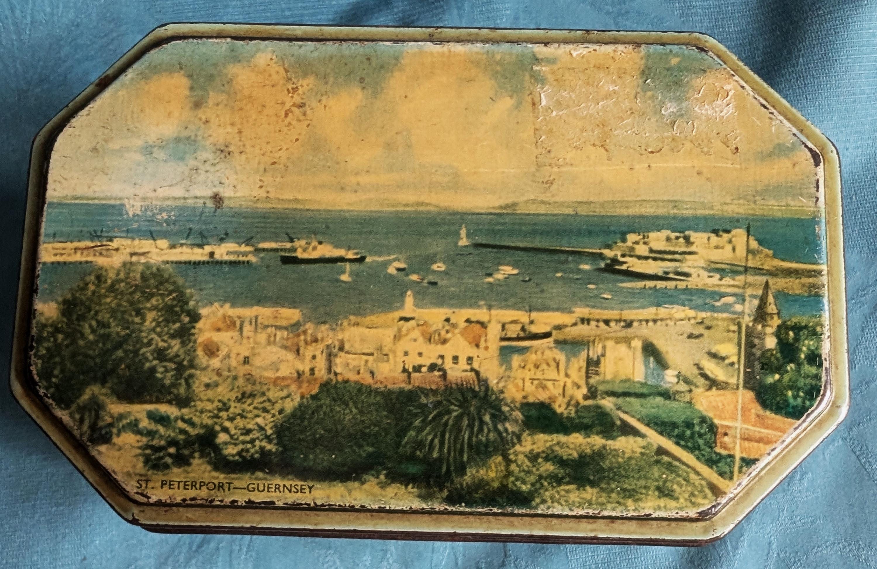 Huntley & Palmer's Biscuits Hinged Tin. English. Guernsey Coast. 1940's ...