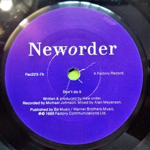 New Order fine Time Belgium Benelux Vinyl 45 Record. 1988. Post Punk ...