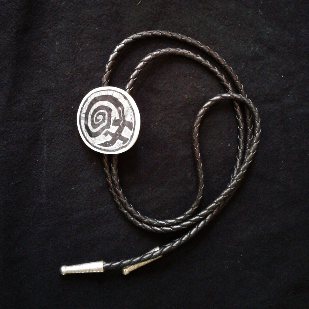 Lizard/monitor Lizard/iguana Stylized Bolo Tie. Braided Leather Cord ...