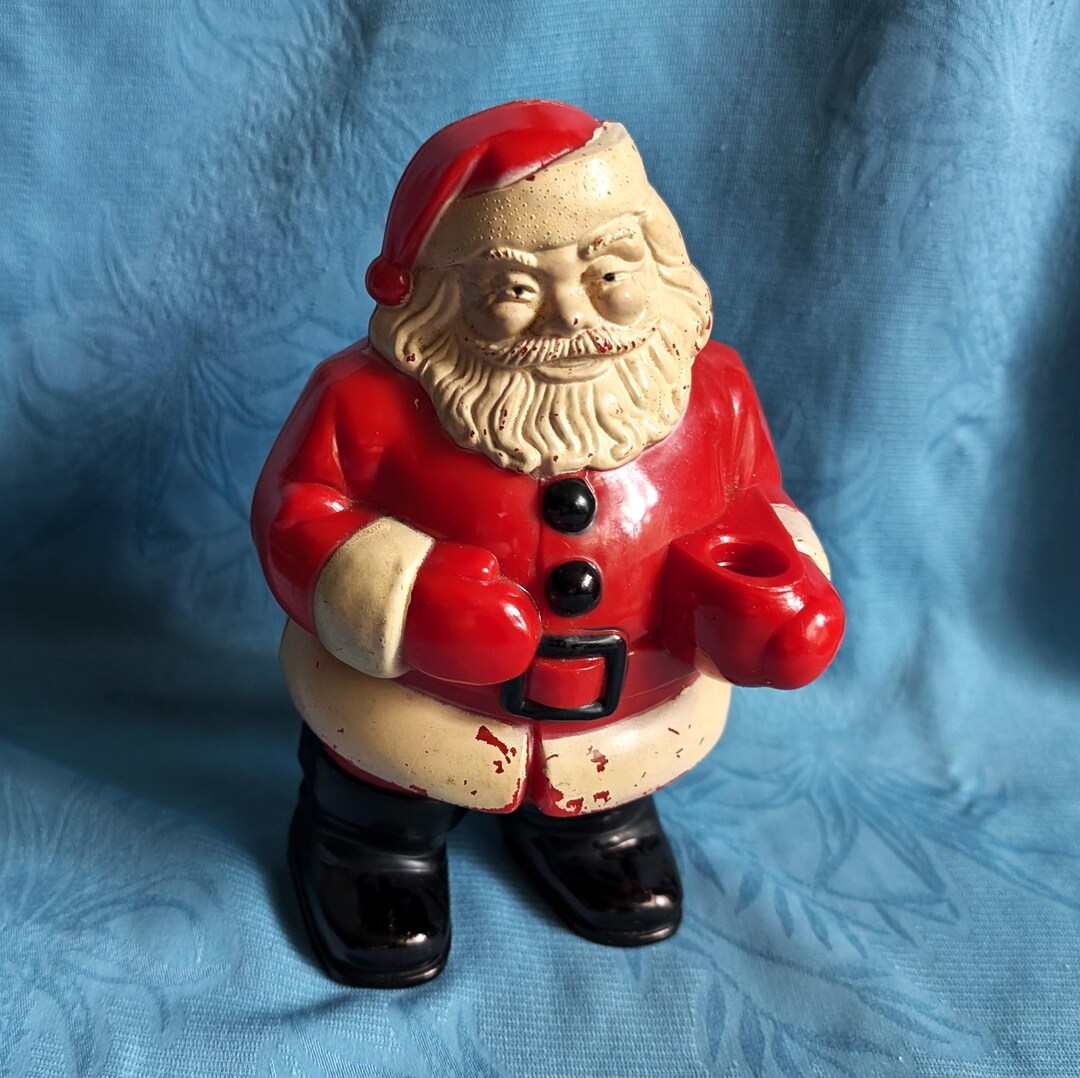 Large Plastic Santa. 1950's Christmas Decor. - Etsy