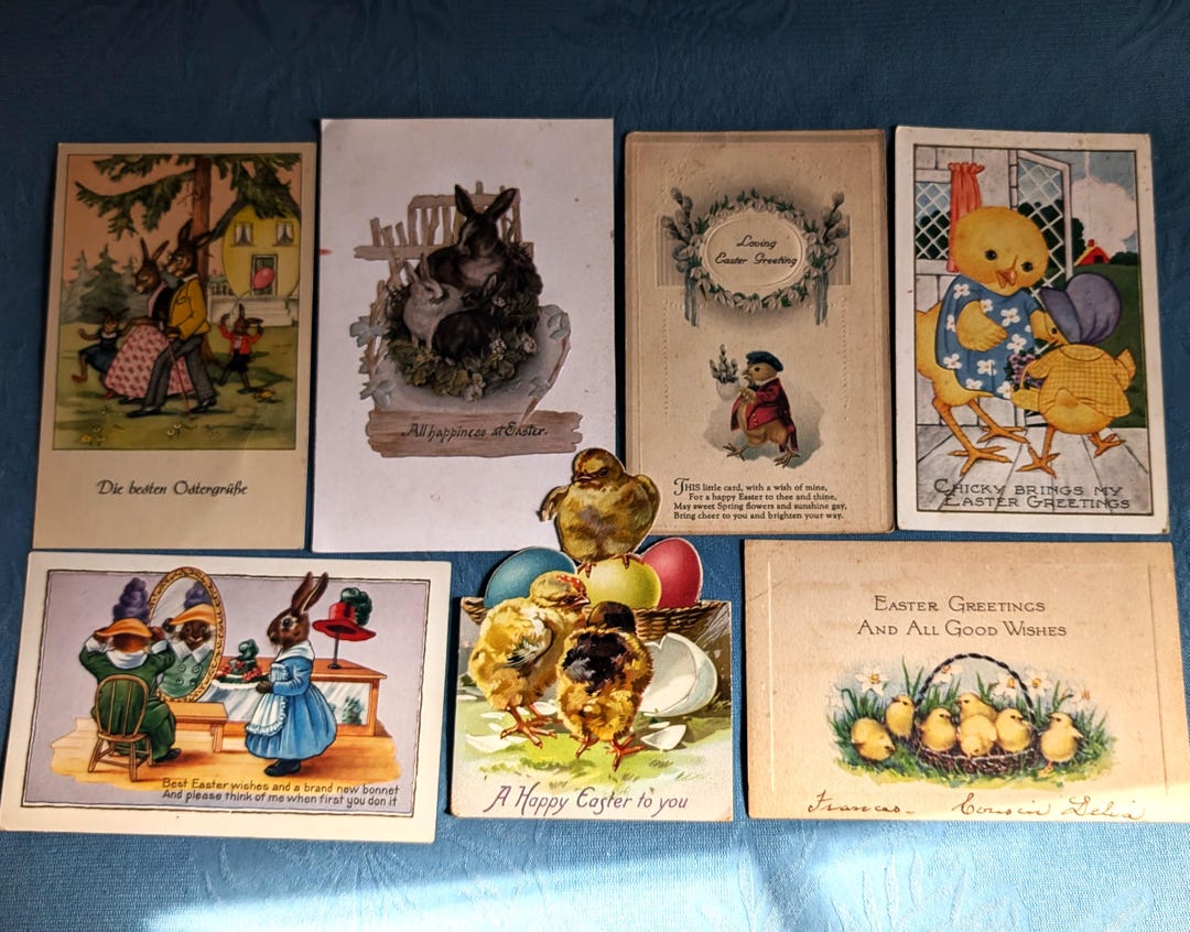 Seven Antique Cartoon Easter Cards. Early 1900's. - Etsy
