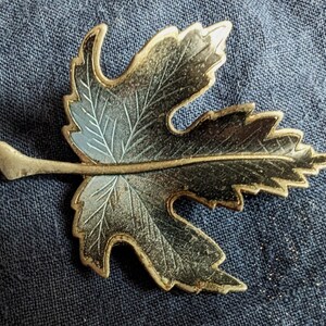 Three Fall Leaf Broches/pins. Two Metal, One Leather or Polymer. - Etsy