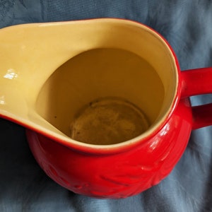 Red Pitcher With Raised Flower Motif. 4 Cups. Hall Red. - Etsy