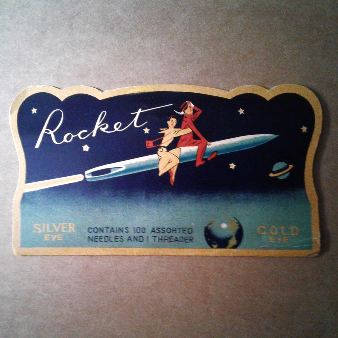 ROCKET Needle Packet. 100 Needles and Thread. Vintage Mid-century ...