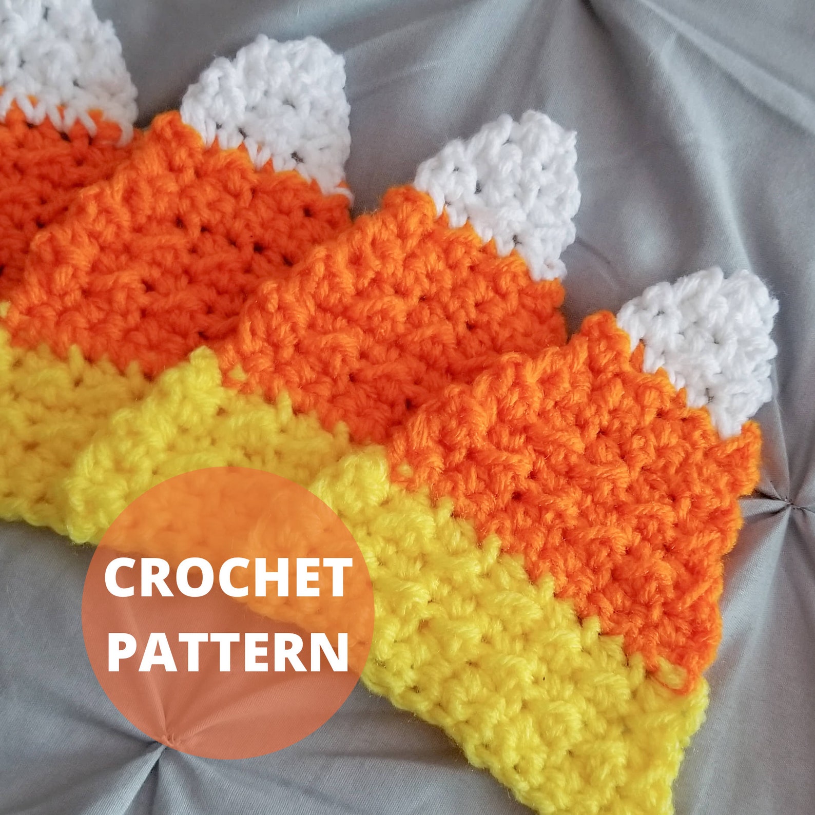 CROCHET PATTERN Candy Corn Coaster PDF Download Only - Etsy