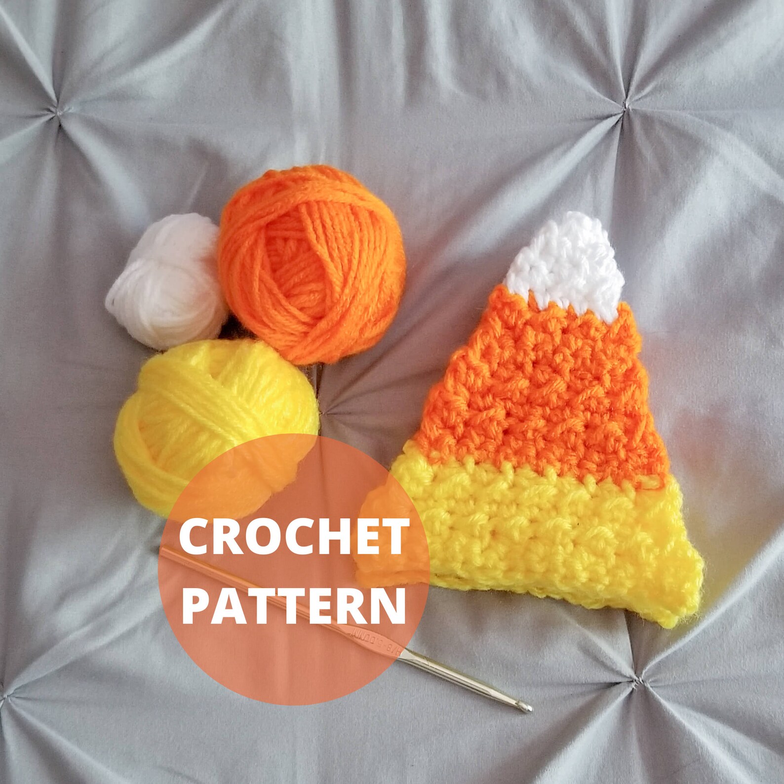 CROCHET PATTERN Candy Corn Coaster PDF Download Only - Etsy