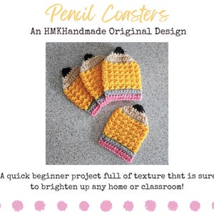CROCHET PATTERN, Pencil Coaster, Teacher Appreciation, PDF Download ...