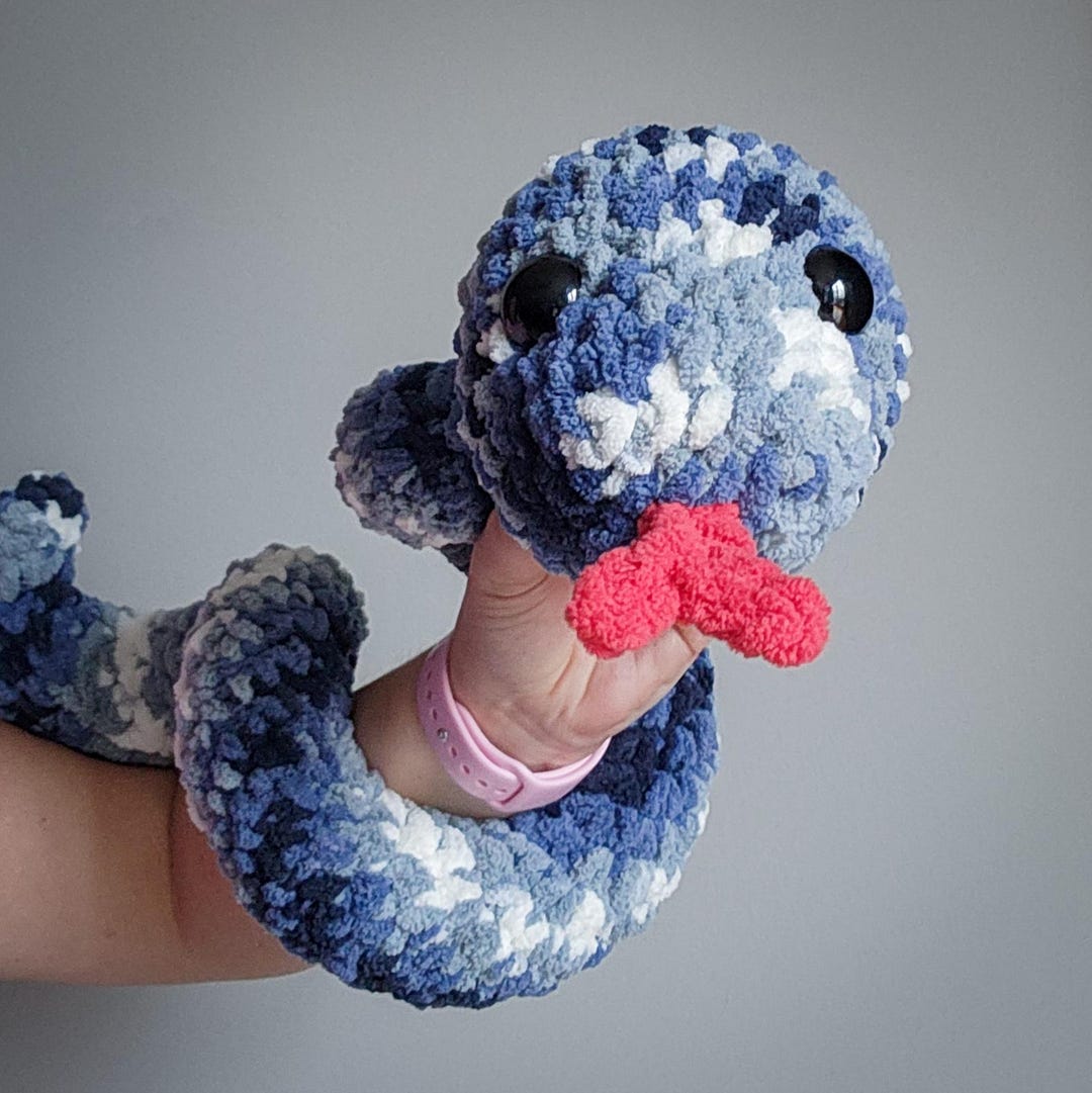 Snake Plushie, Crochet Snake, Blue Snake, Gifts for Boys, Boy Birthday ...