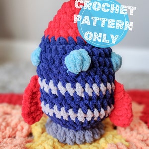 Crochet Rocket Ship Lovey Pattern: No Sew Baby Snuggler (PDF Download ...