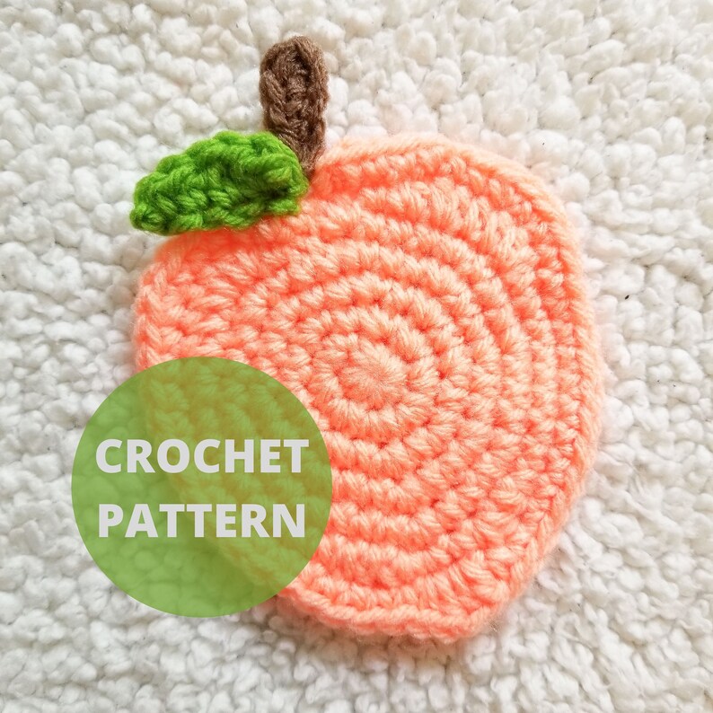 Sweet Peach Coaster Crochet Pattern: Fruit Decor (PDF Download) - Etsy
