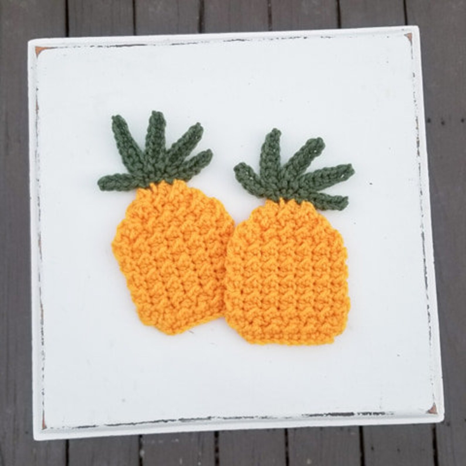 CROCHET PATTERN Juicy Pineapple Coaster PDF Download - Etsy