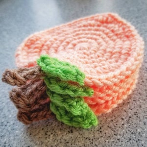 CROCHET PATTERN, Sweet Peach Coaster, PDF Download Only, Crochet Peach ...
