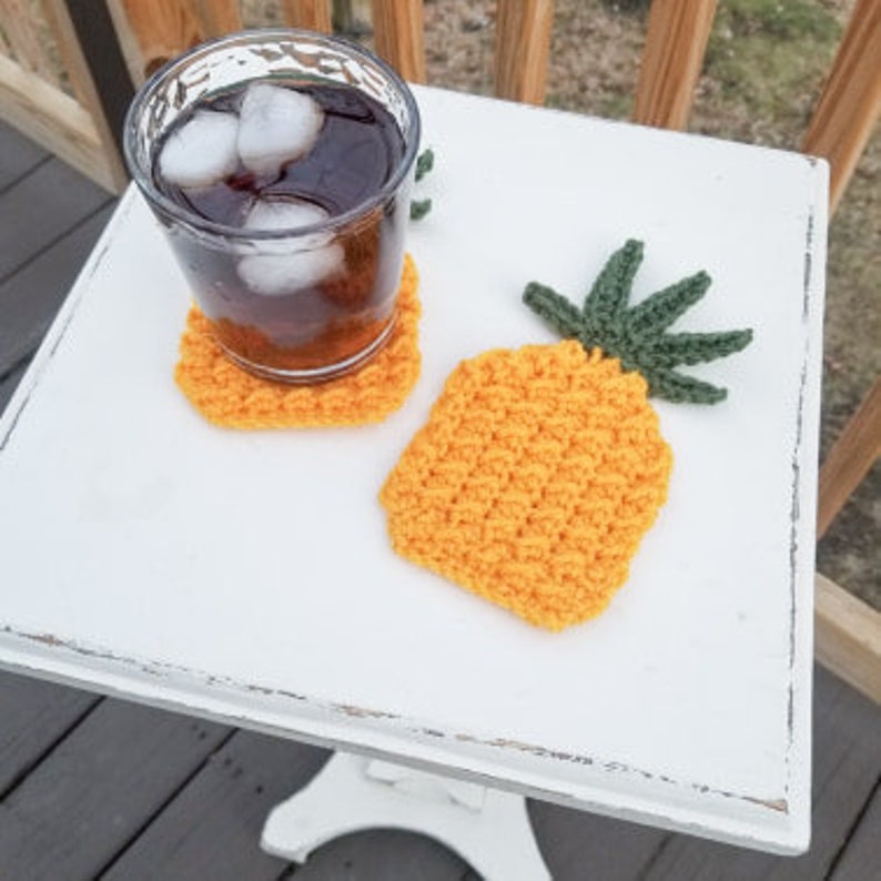 CROCHET PATTERN Juicy Pineapple Coaster PDF Download - Etsy