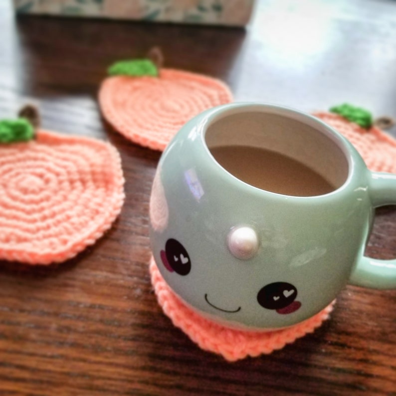 CROCHET PATTERN Sweet Peach Coaster PDF Download Only | Etsy
