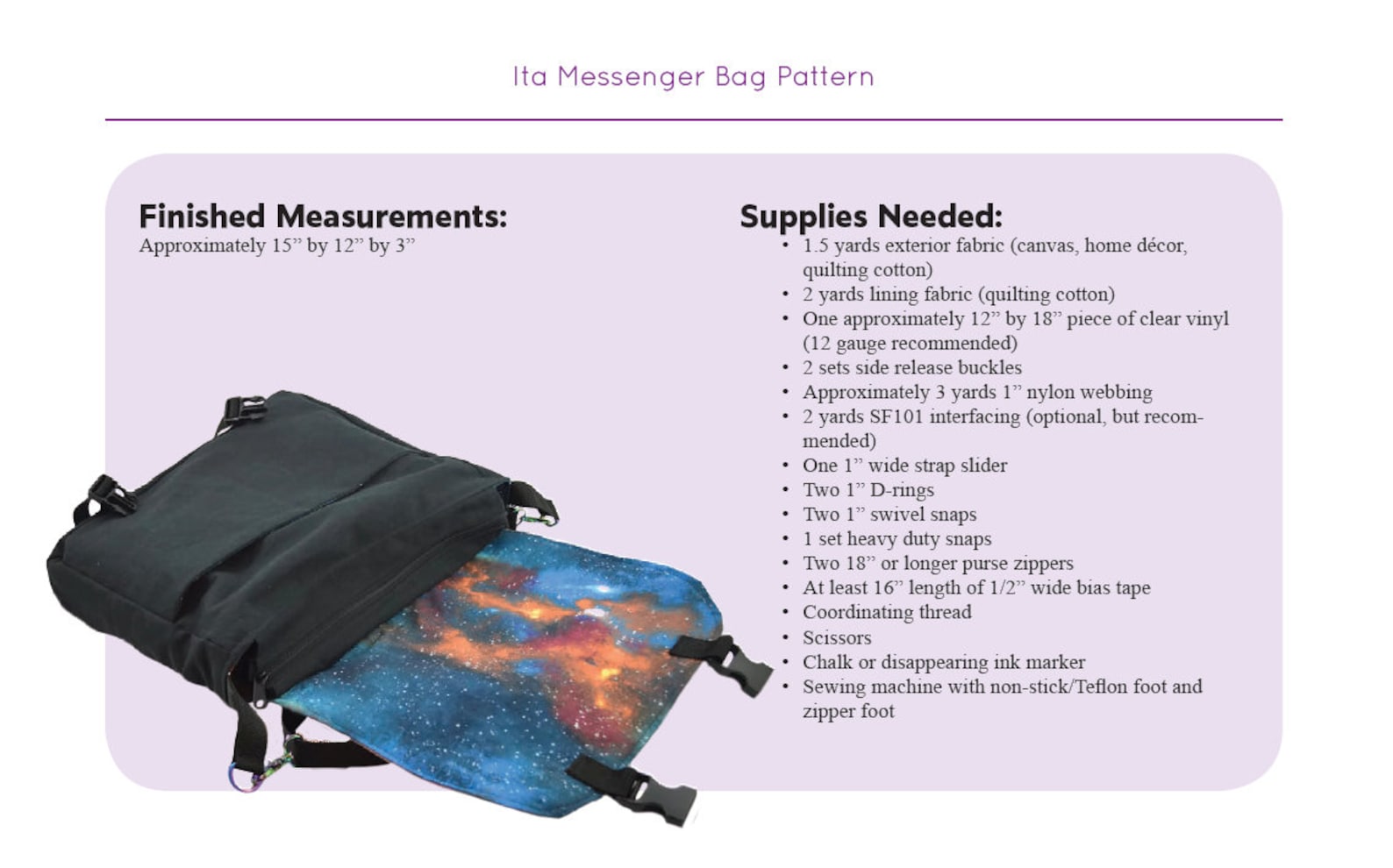 Ita Bag Sewing Pattern Bundle: Backpack, Crossbody & Messenger (PDF ...