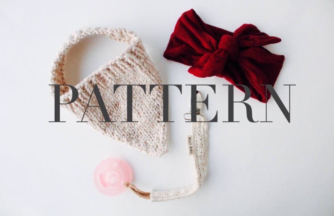 Knitted Drool Bib PATTERN // Knitting Pattern, Baby Drool Bib, 3-12 ...