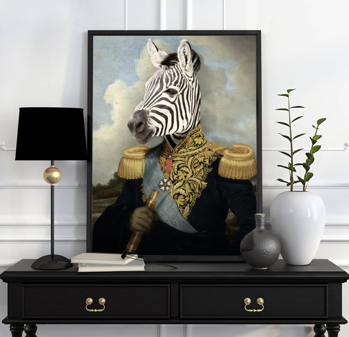 Zebra in Military Dress Animal Portrait in Uniform - Etsy