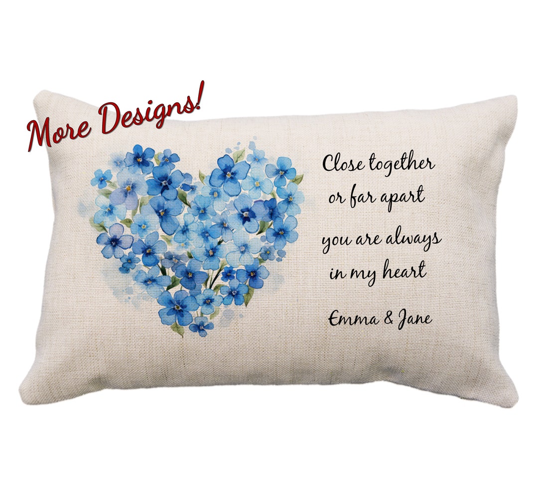 Forget-me-not Flower Custom Heart Pillow or Cover, 12x18*, Miss You ...