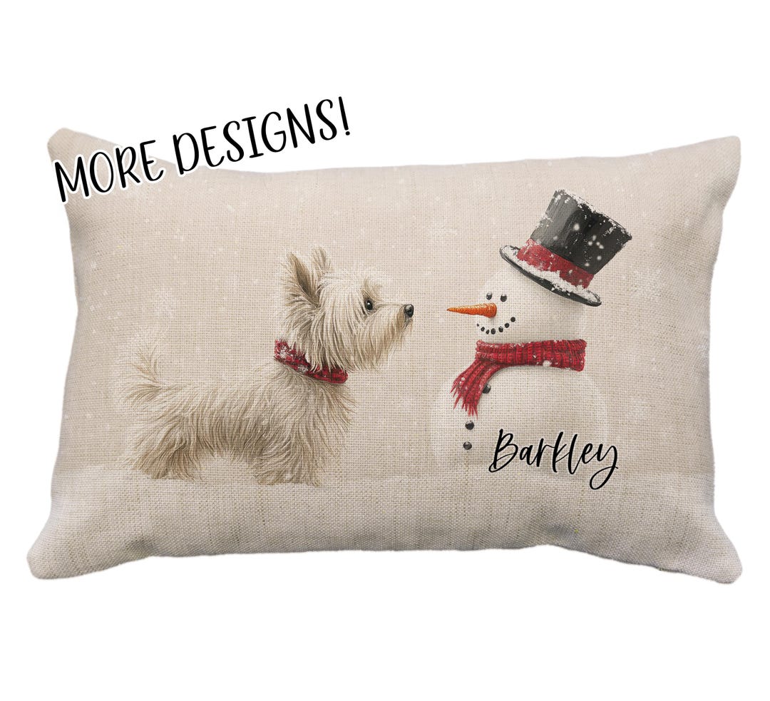 West Highland Terrier Christmas Custom Gifts, 12x18* Pillow, Westie ...