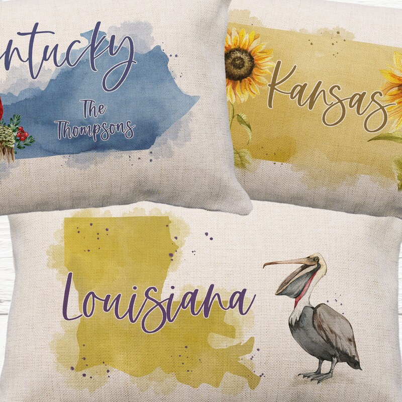 State Pillow - Etsy